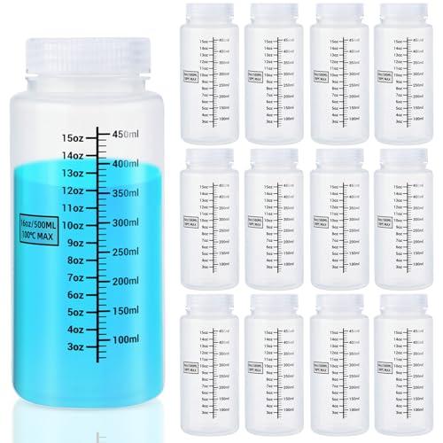 12 Pack of 16oz Plastic Sample Bottles with Caps
