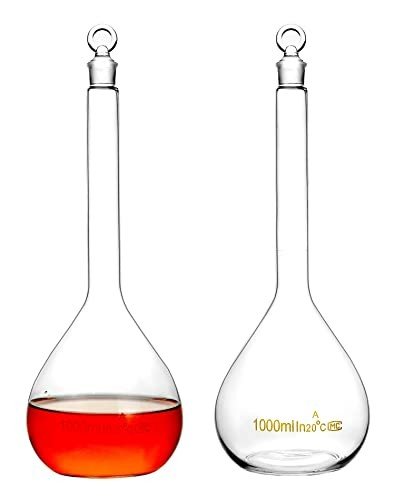 QWORK 1000ml Borosilicate Volumetric Flask Set