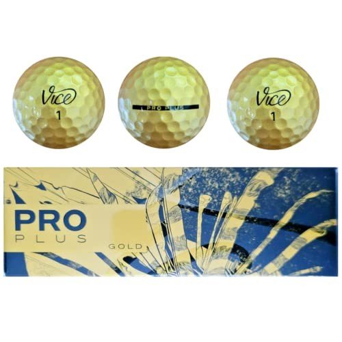 VICE Pro Plus Gold Golf Balls - Limited Edition