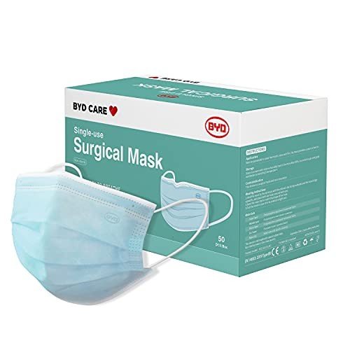 BYD CARE 3-Ply Masks - 50 Pack for Safety
