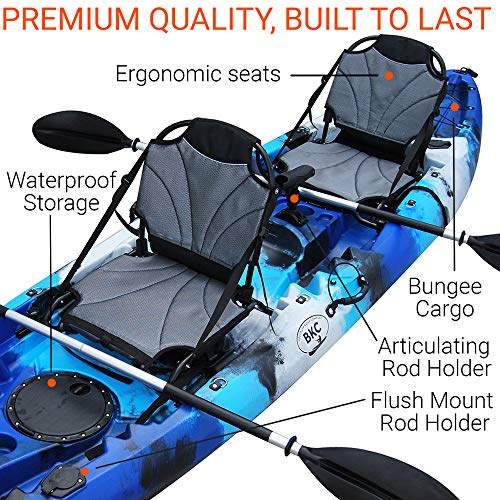 BKC TK219 Tandem Fishing Kayak - Sit On Top