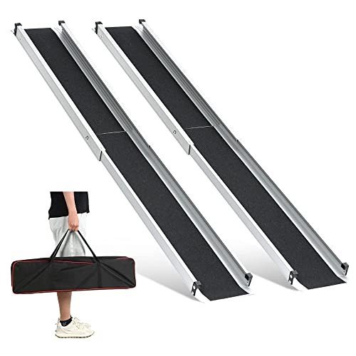 2-Pack 6FT Adjustable Wheelchair Ramps for Scooters