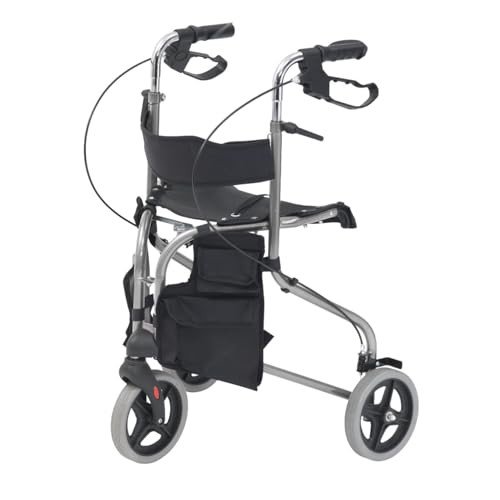 Lightweight 3-Wheel Tri Walker with Seat & Bag