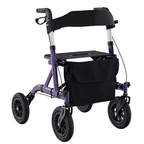 Adjustable COSTWAY Foldable Rollator for Easy Mobility