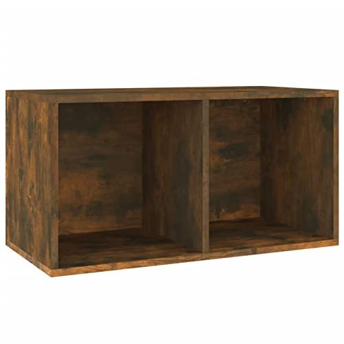 Stylish Smoked Oak Vinyl Record Storage Box