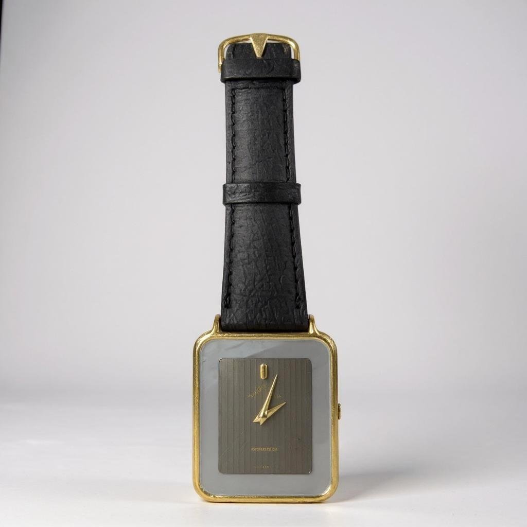 Stylish Men's Vintage Black Rectangular Dress Watch