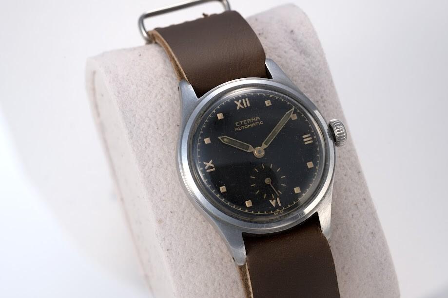 Eterna Military Automatic Vintage Watch - Black Dial