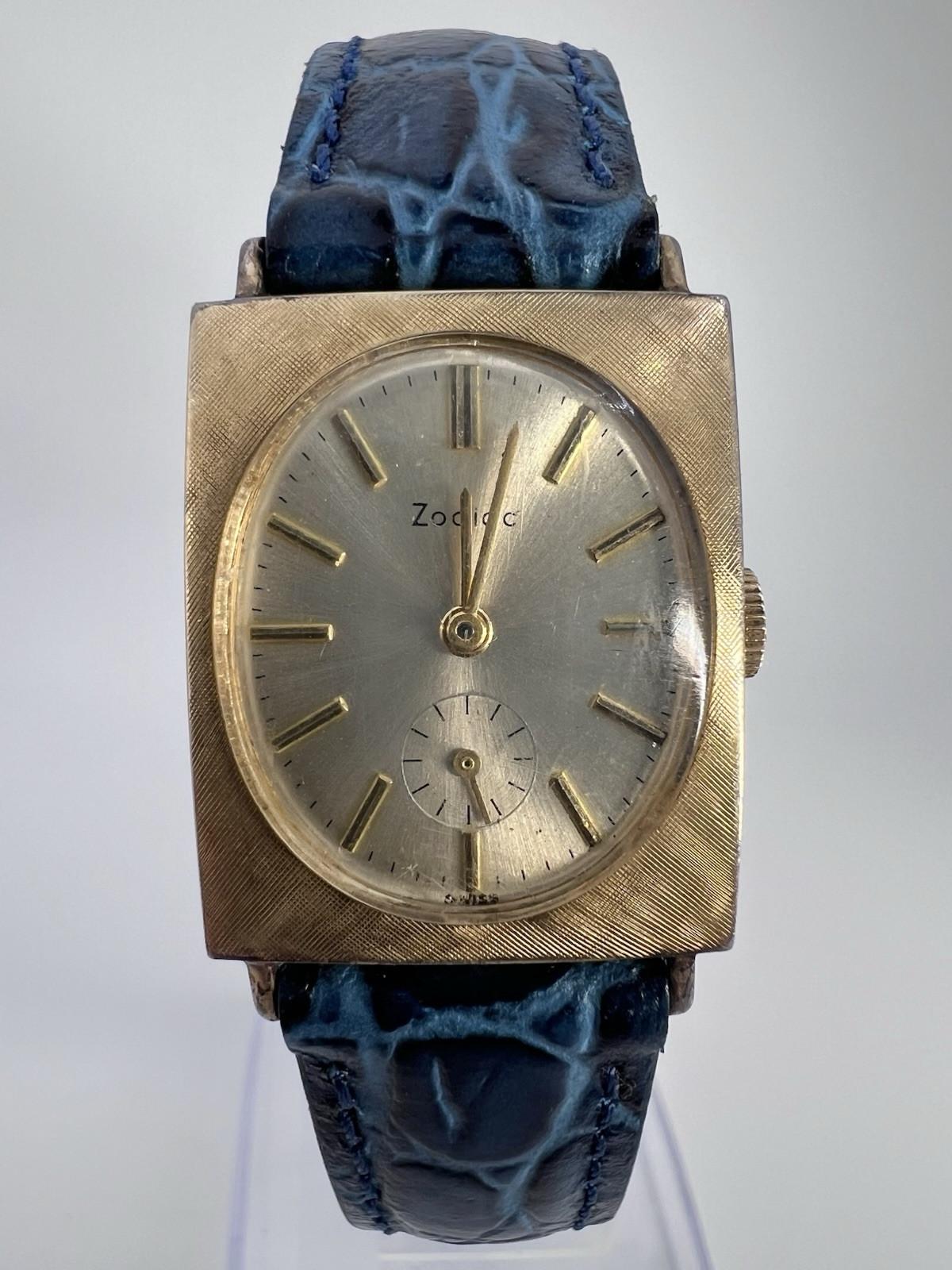 Rare 10k Zodiac Tank Mechanical Watch for Sale