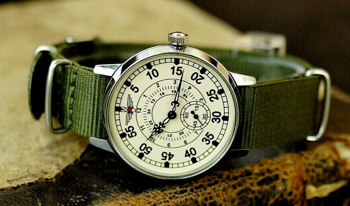 Pobeda Military Pilot Watch – Durable Nylon Strap