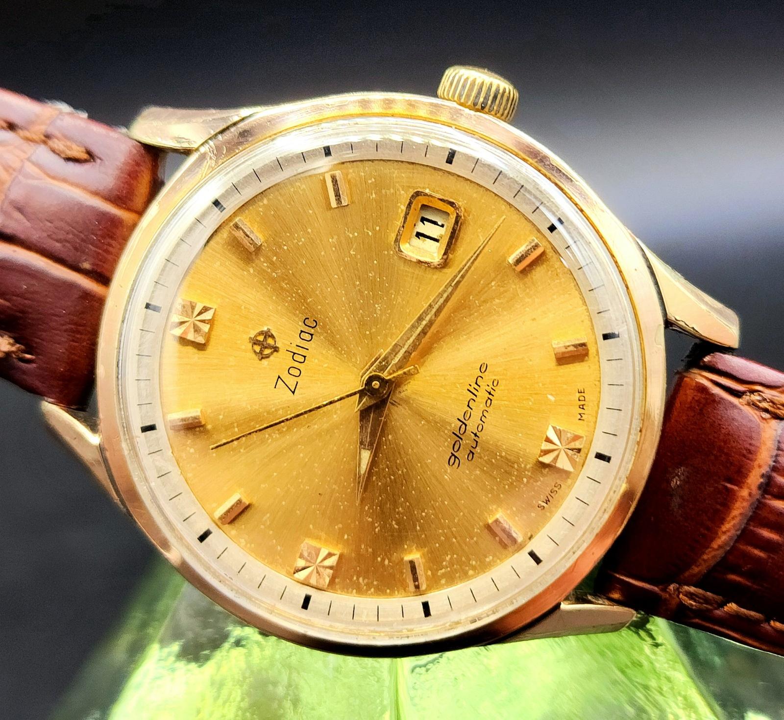 Vintage 1960s Zodiac Goldenline Swiss Automatic Watch