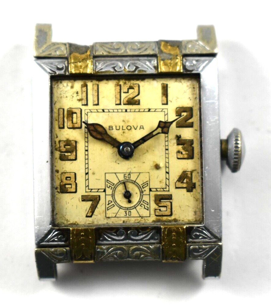 Vintage Bulova Art Deco 14K Gold Watch