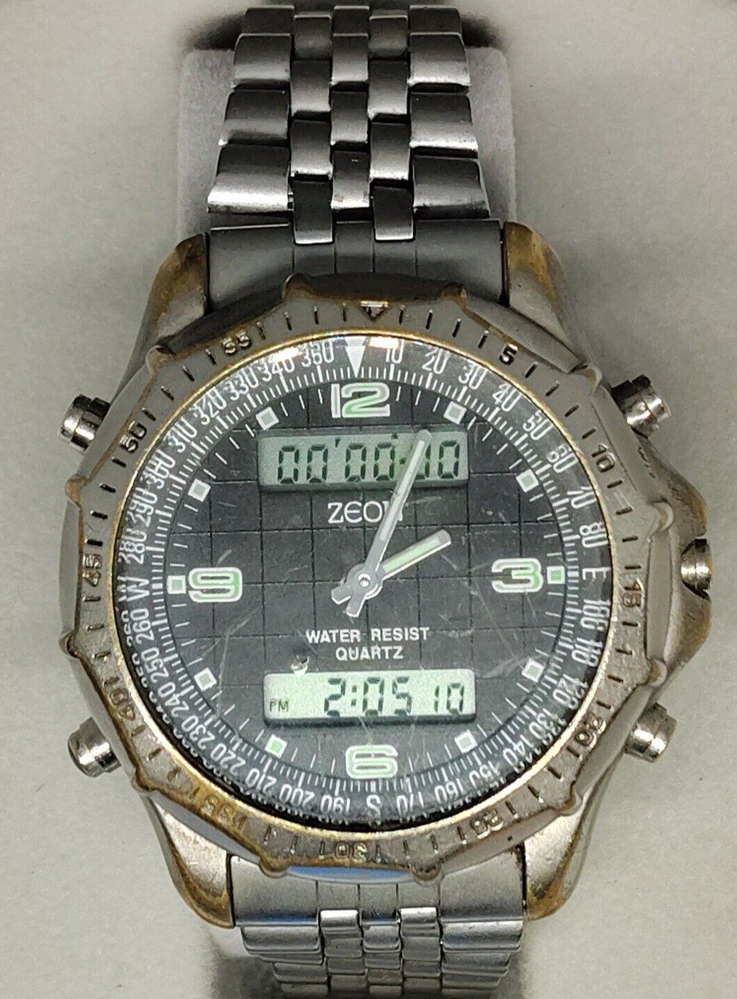 Men's Vintage Zeon Military Pilot Chronograph Watch