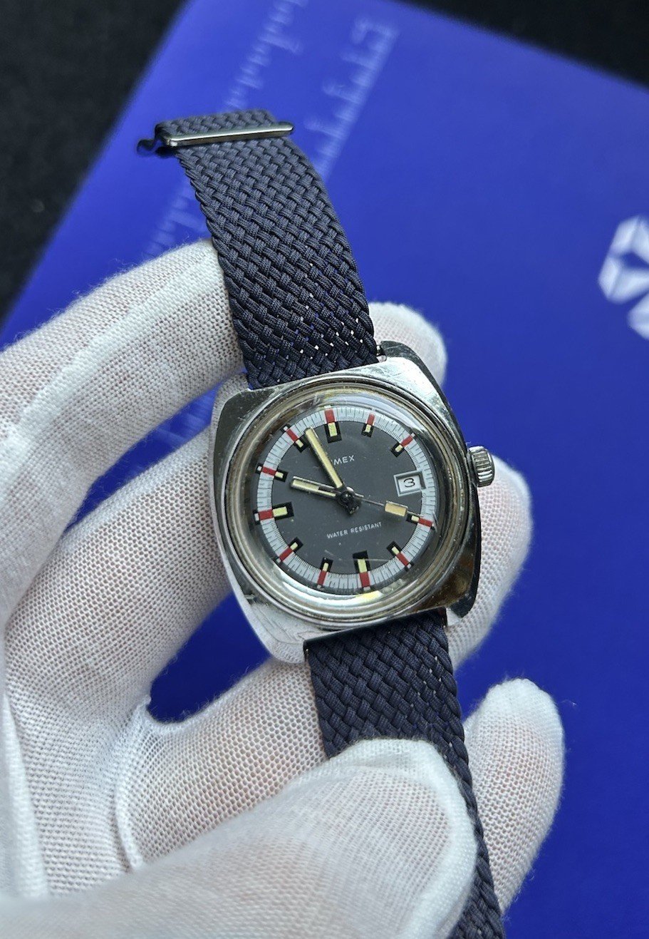 1974 Timex Rally Gray Dial Manual Watch