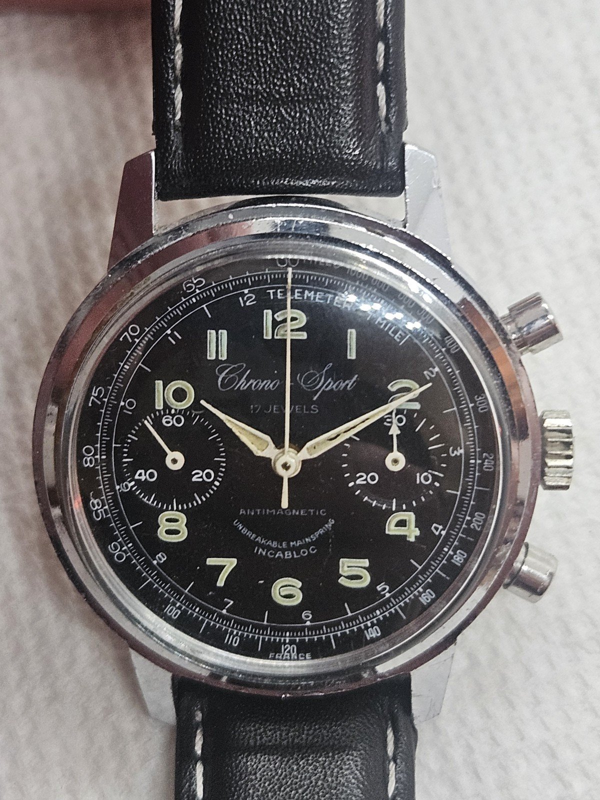 Vintage Venus 188 Chronograph Watch - 70s Style