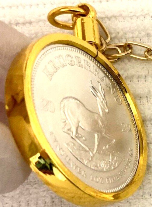 Krugerrand Silver Coin Keychain - Stylish & Unique