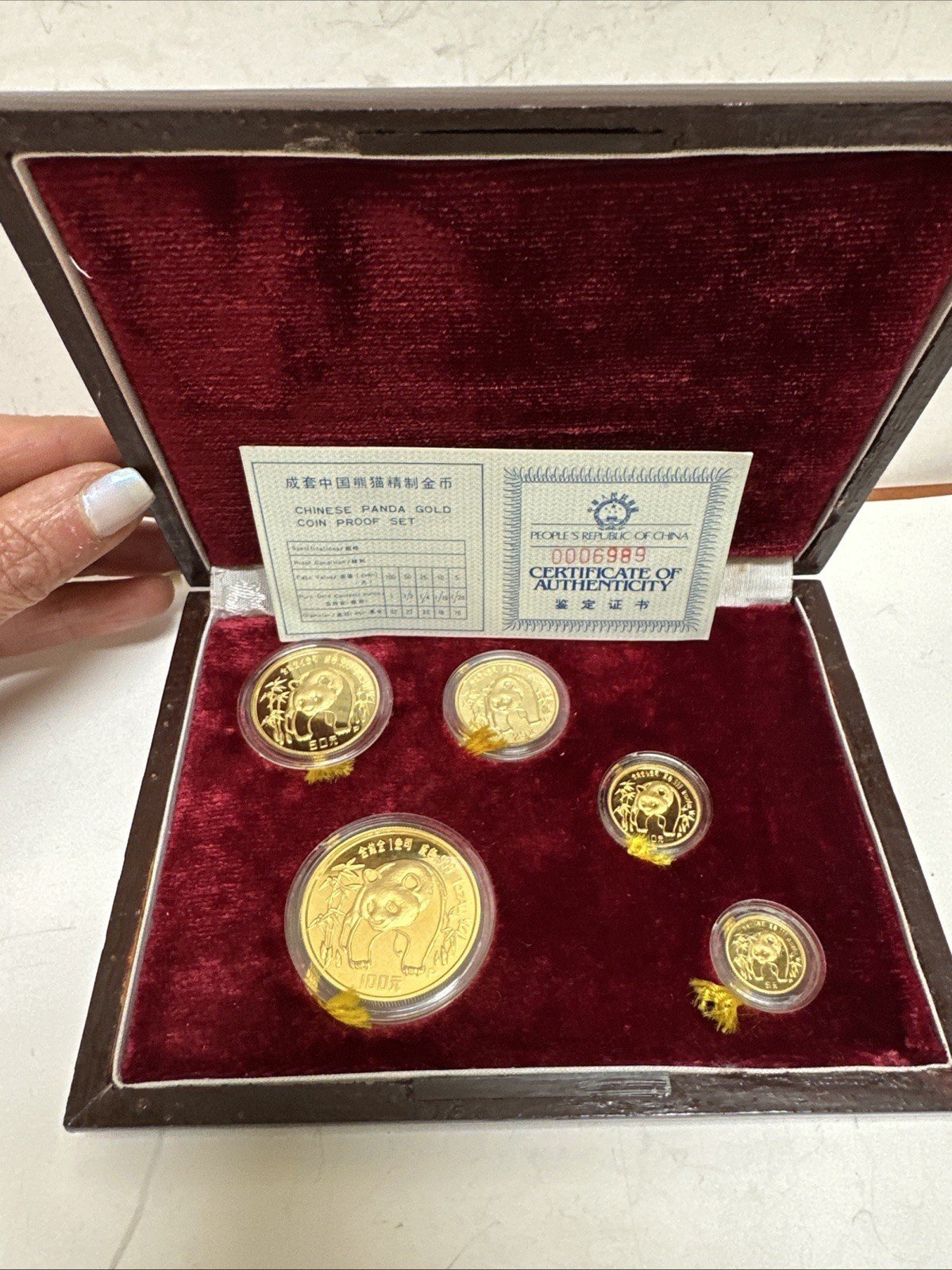 1986 Chinese Panda Gold Proof Coin Set – Rare Collectible