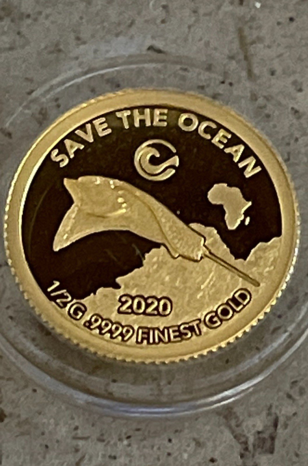 2020 Senegal 1/2g Gold Coin - Ocean Save Edition