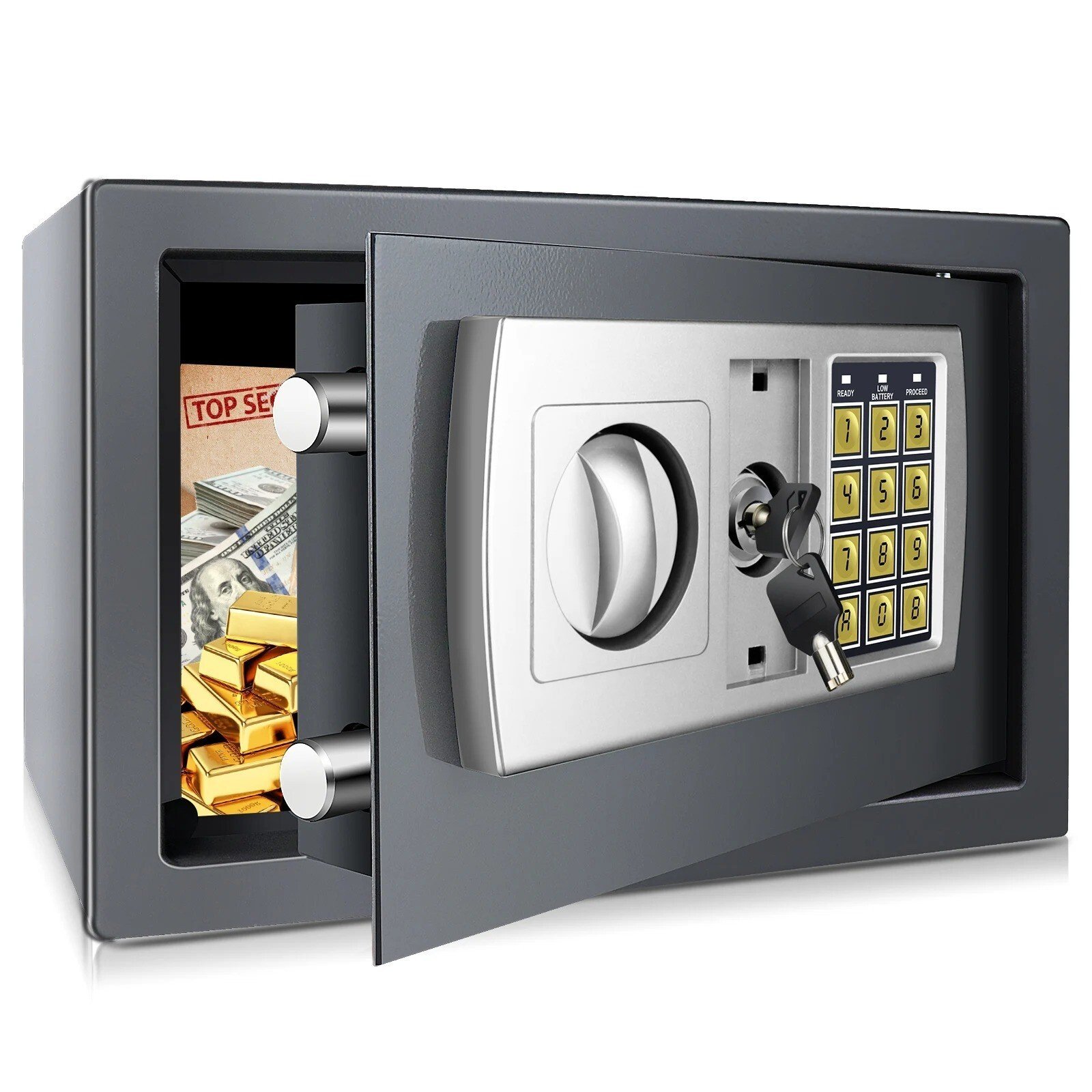 Secure Your Valuables: 8.5L Fireproof Steel Safe