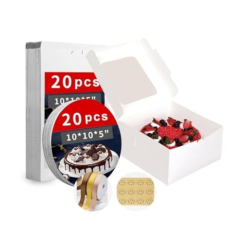 40-Piece 10x10 Cake Box & Board Set