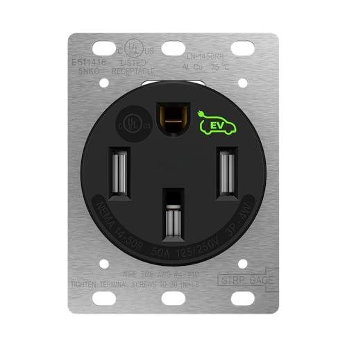 LIDER 50 Amp NEMA 14-50R EV Charger Outlet