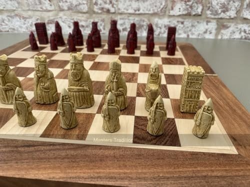 Berkeley Mini Isle of Lewis Chess Set - Cream & Red