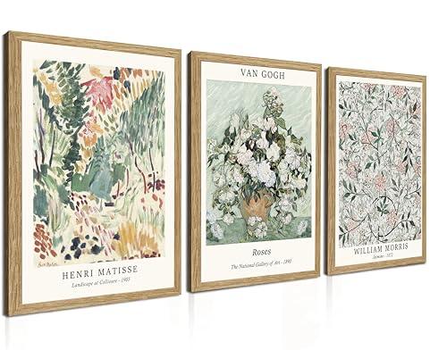 Sage Green Vintage Wall Art Canvas Set of 3