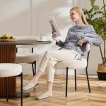 Beige Boucle Dining Chairs Set of 2 for Your Home