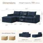 Aqua Blue Modular L-Shaped Sectional Sofa - Stylish Comfort