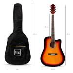 41in Beginner Acoustic Guitar Set - Sunburst Style