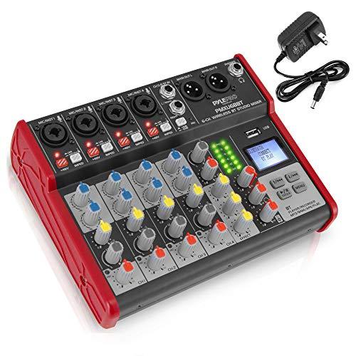 PYLE 6-Channel Bluetooth Mixer for DJs & Studios