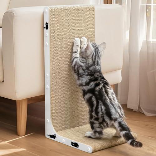 L-Shaped Cardboard Cat Scratching Board with Stickers