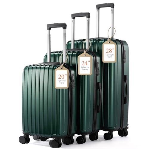 Shop UrbanExplorer 3-Piece Green Luggage Set