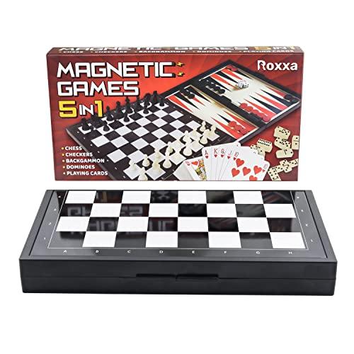 5-in-1 Magnetic Mini Board Games for Fun!