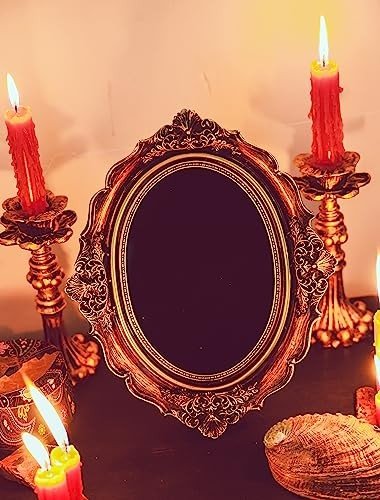 Antique Black Scrying Mirror for Wicca Divination