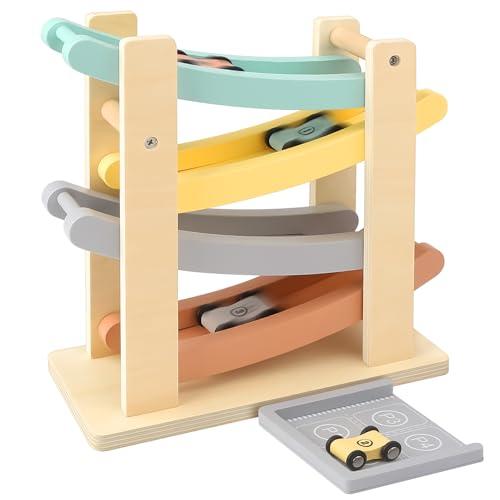 Montessori Wooden Car Ramp Race Track Set: Fun!