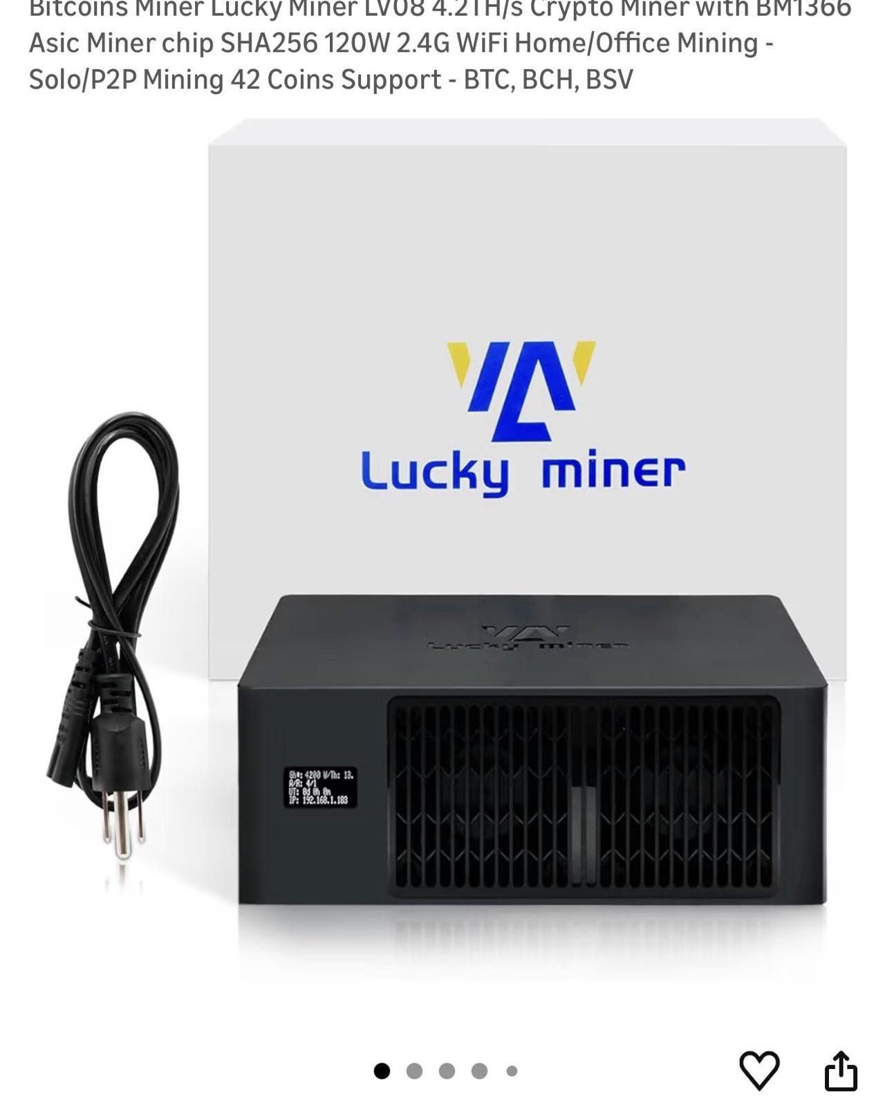 Lucky Miner LV08: 4.5Th/S Bitcoin Mining Power