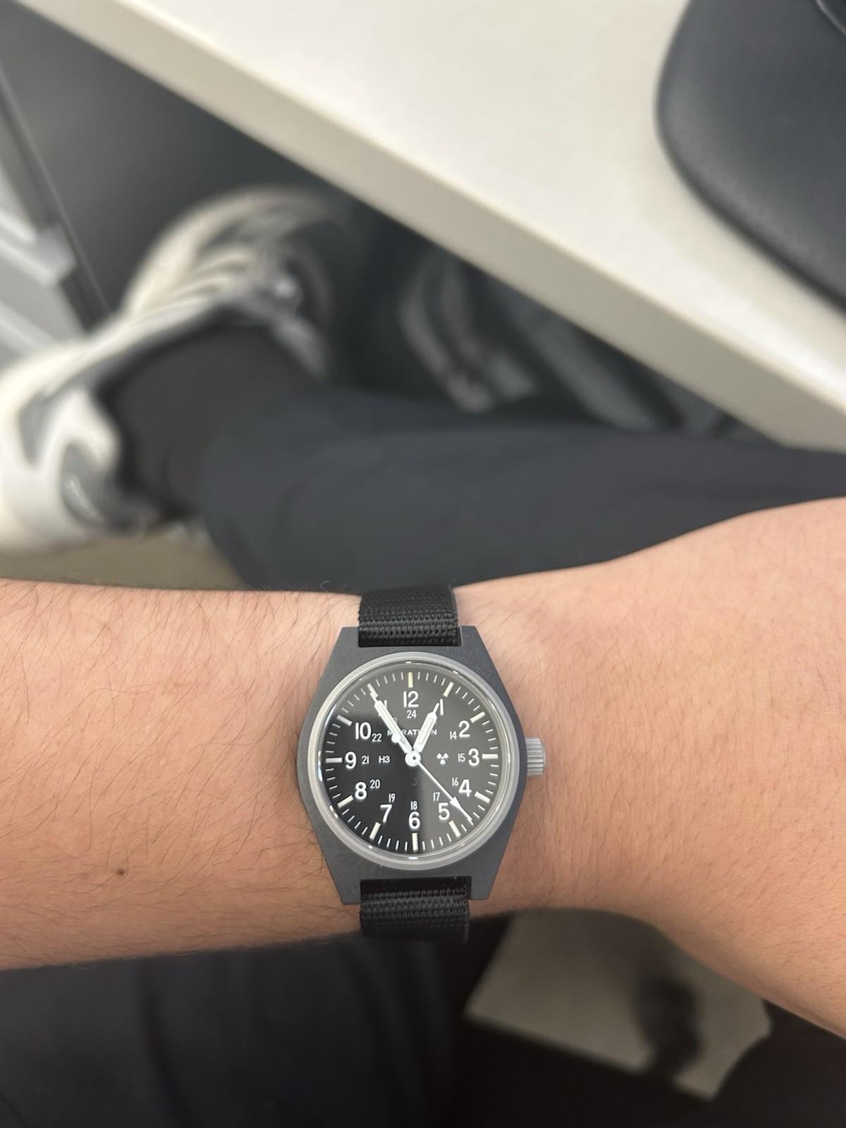 Marathon 34mm Black Mechanical Watch - Reliable Winding