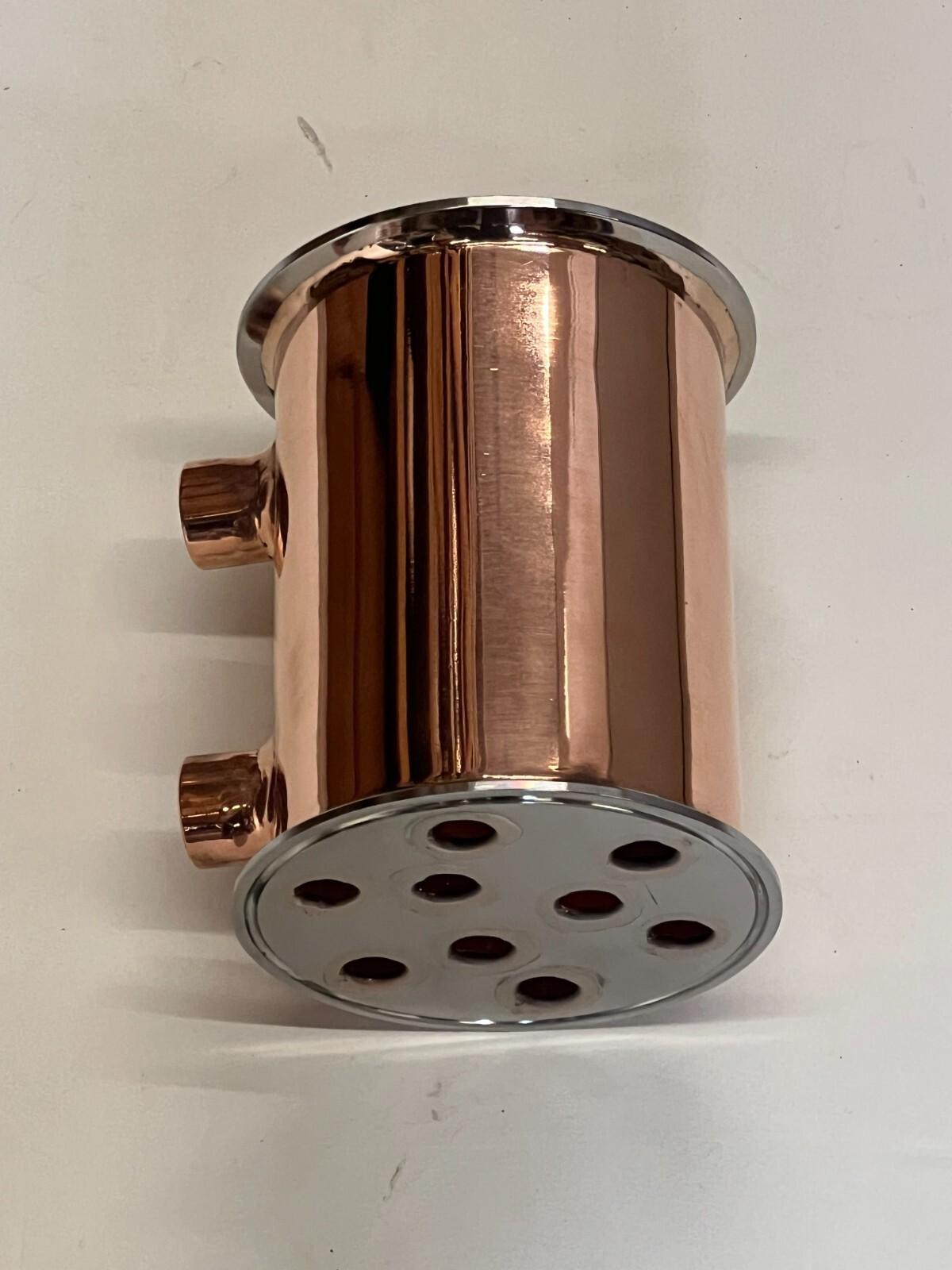 Copper Dephlegmator for 4" Still Column - Enhance Distilling