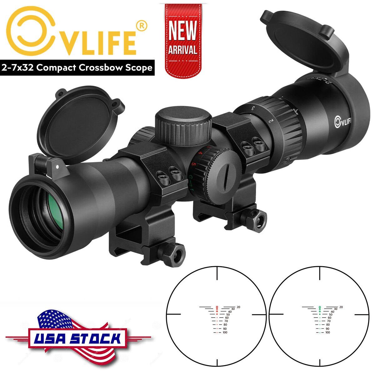 2-7x32 Crossbow Scope with Ballistic Reticle