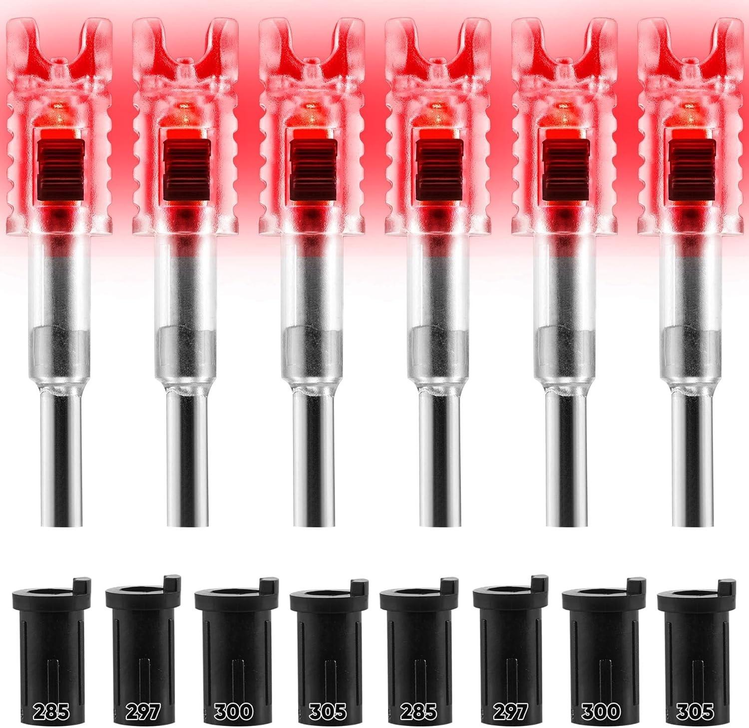 Universal Lighted Nocks for Crossbow Bolts - 6 Pack
