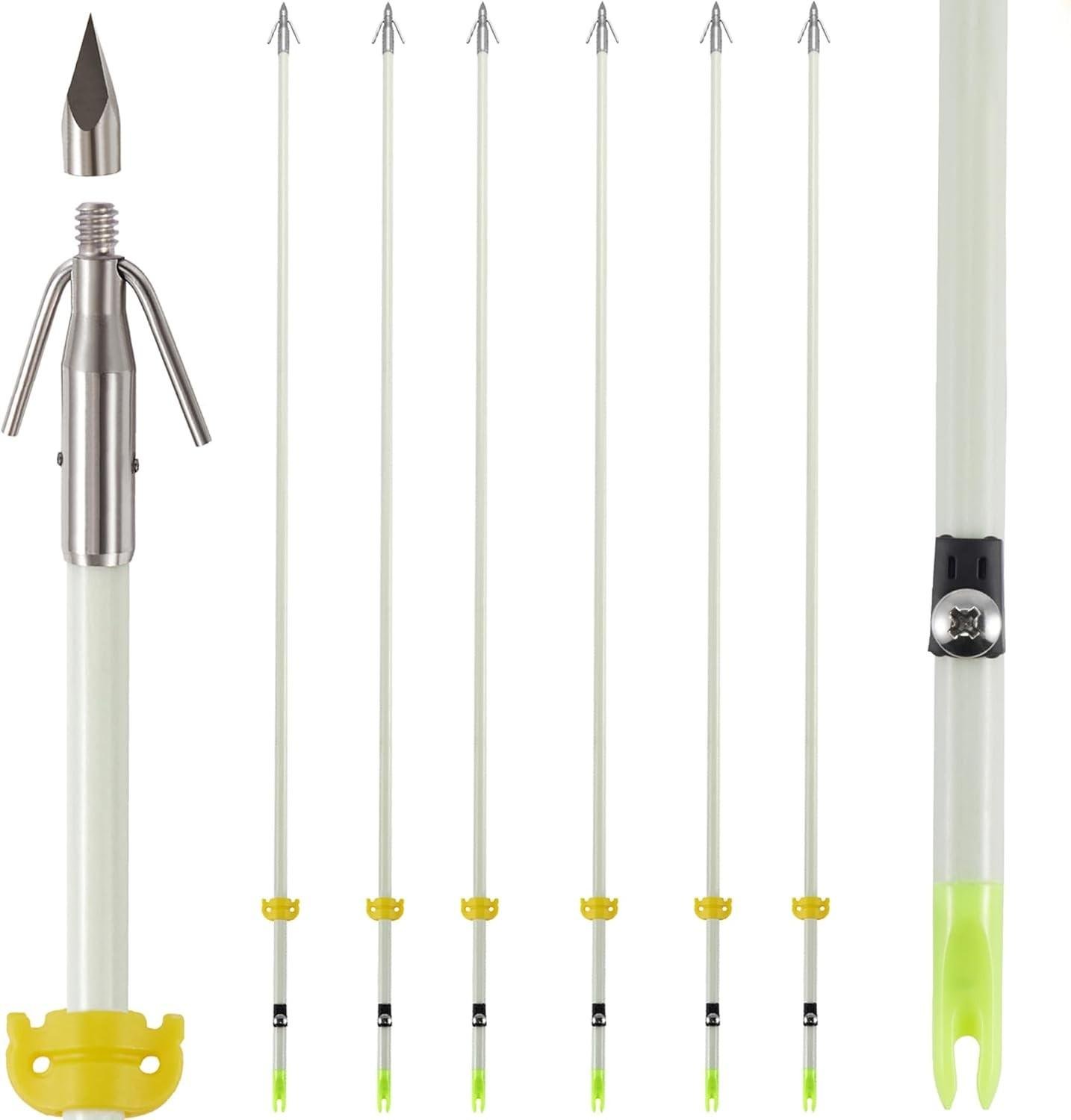 Luminous Bowfishing Arrows - 32-Inch with Broadheads