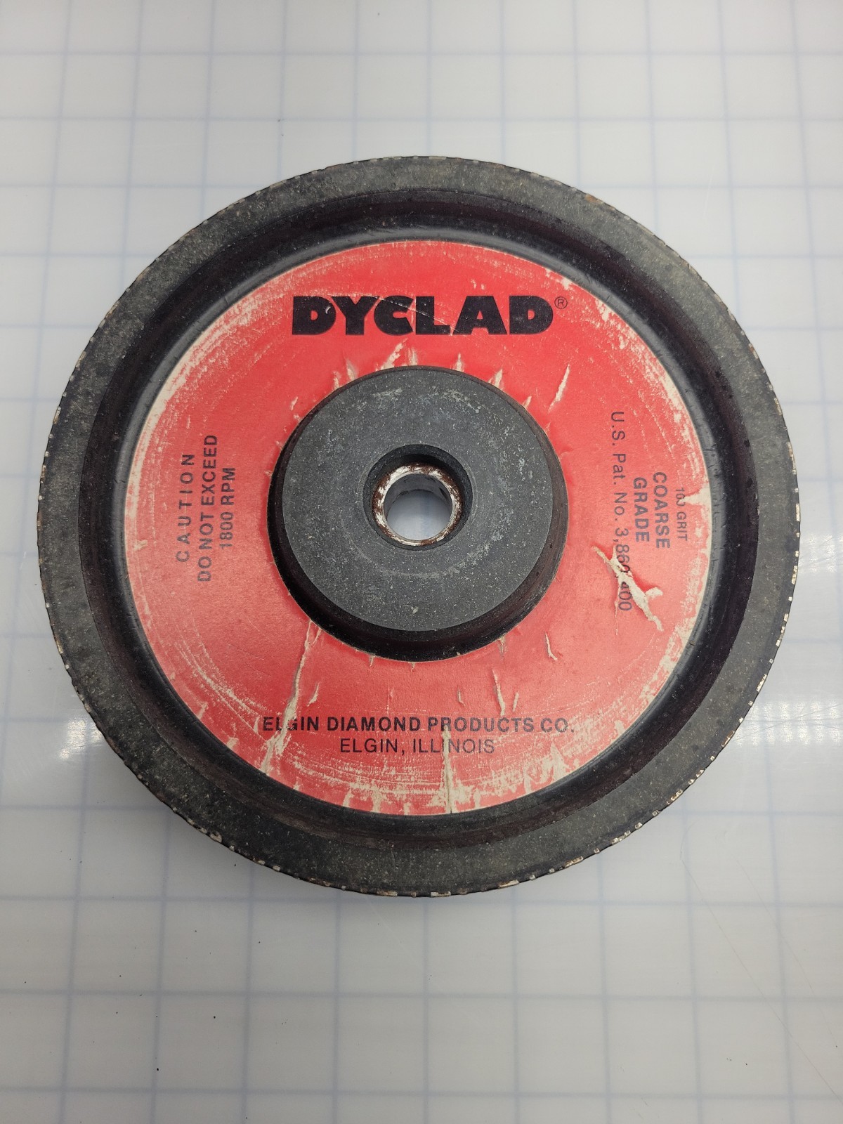 Elgin Dyclad 8" Diamond Grinding Wheel - 100 Grit