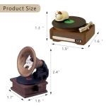 Charming Vintage Cat Gramophone Player Figurine Set