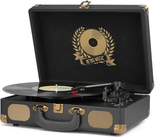 Bluetooth Suitcase Turntable with Built-in Speakers