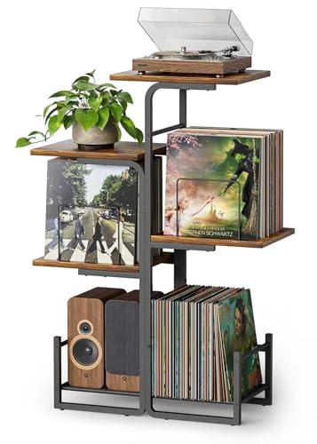 Chic Vintage Record Player Stand with Vinyl Storage