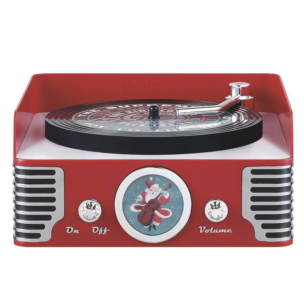 Animated Vintage Christmas Song Gramophone Decor