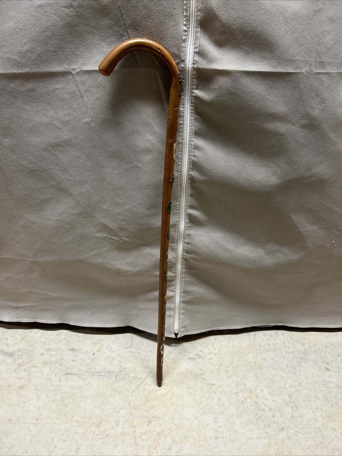 Vintage Badge Walking Cane - 35-Inch Classic Style