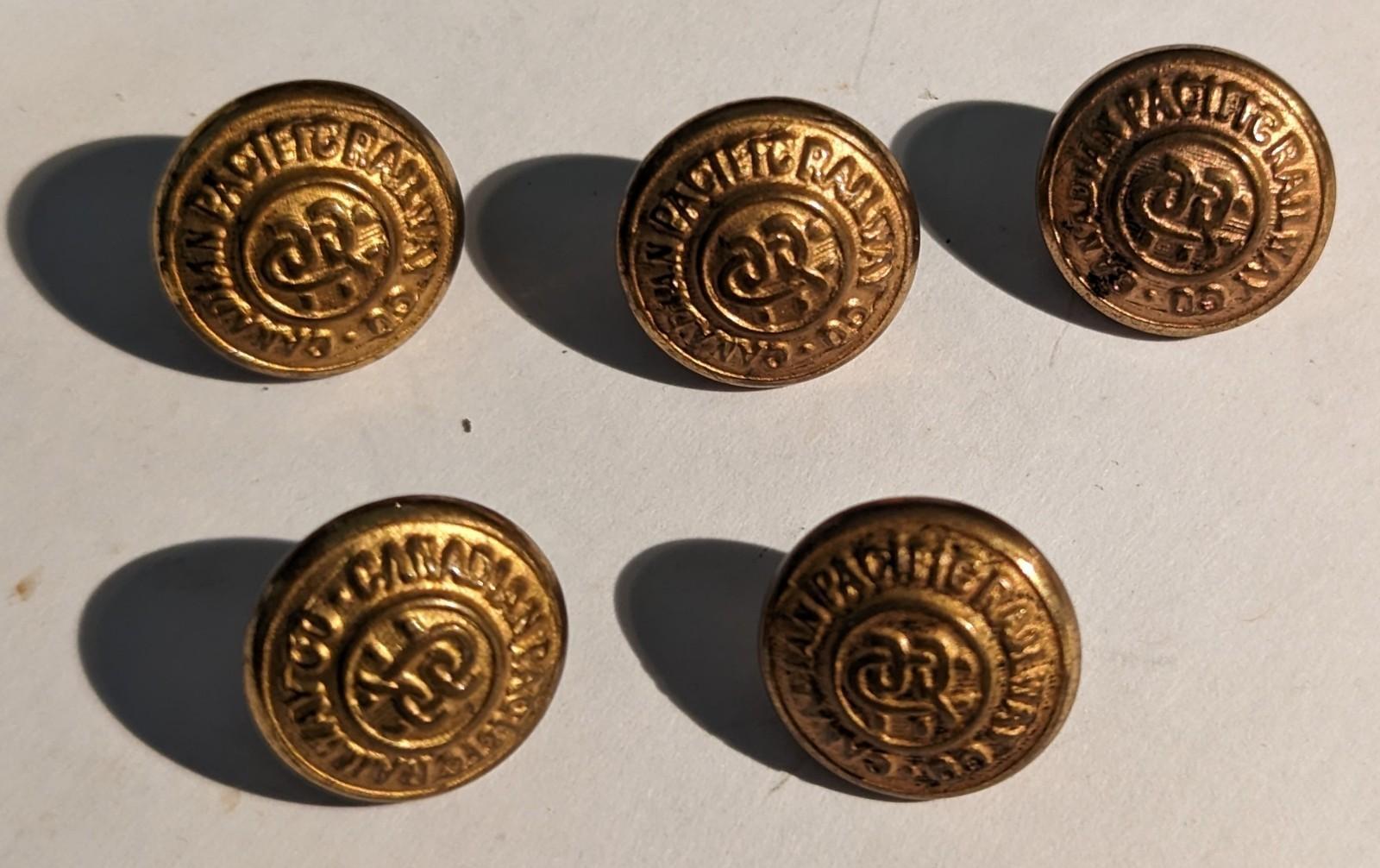 Authentic Vintage Canadian Pacific Railway Button Set