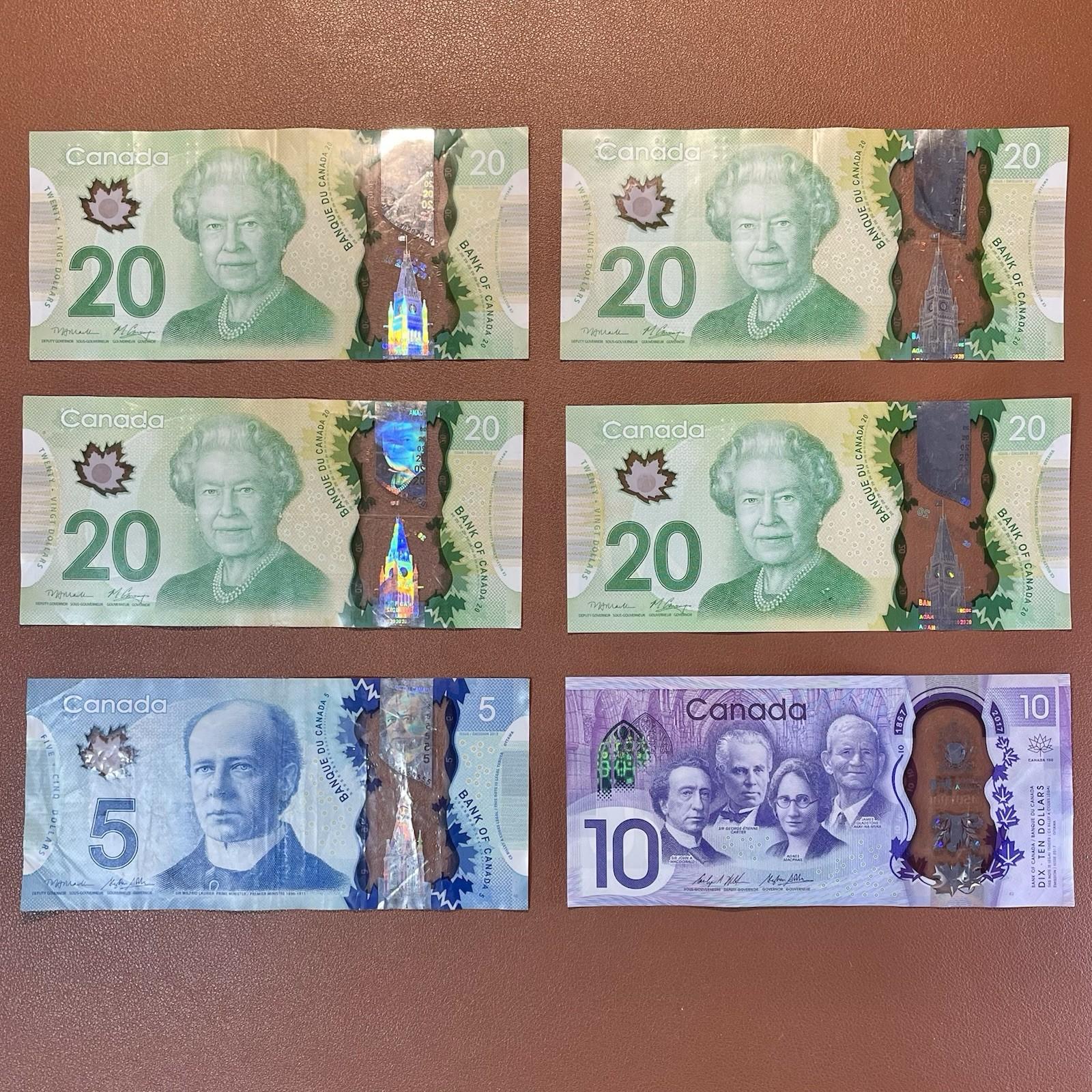 Vintage Canadian Polymer Banknotes Set of 6