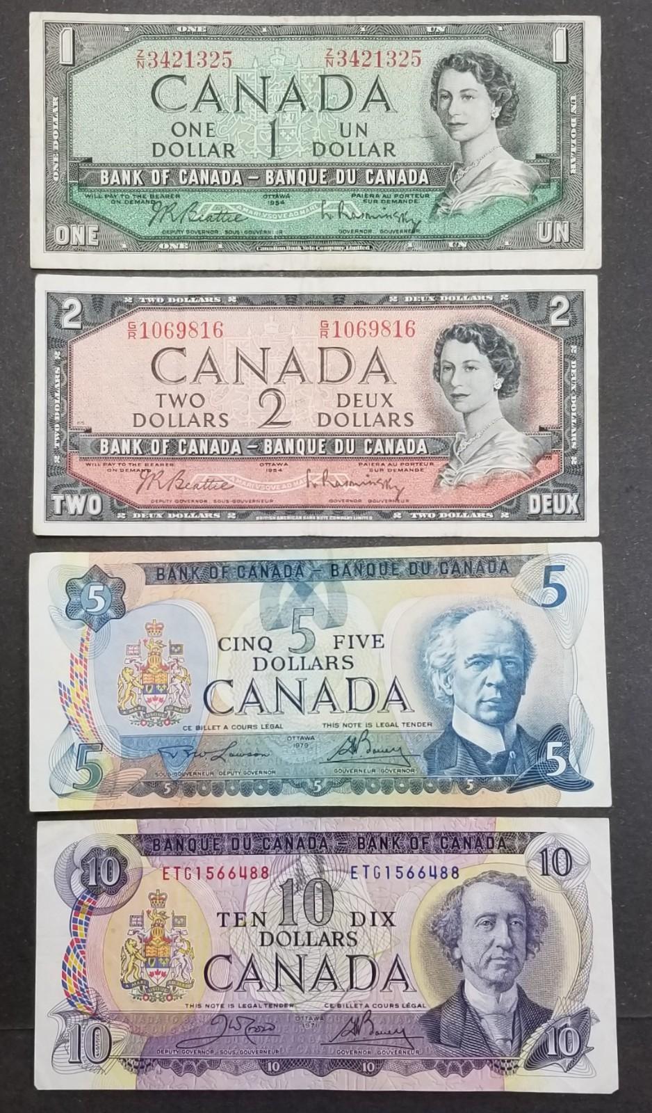 Vintage Canadian Bank Notes from the '50s & '70s